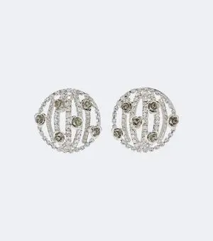 Magda Butrym Embellished Earrings With Floral Appliques - Silver
