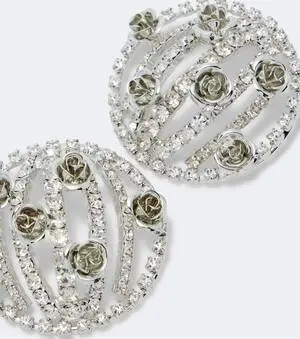 Magda Butrym Floral Appliqué Crystal Earrings