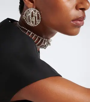 Magda Butrym Floral Appliqué Crystal Earrings