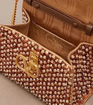 Valentino Garavani Vsling Mini Embellished Top-handle Bag