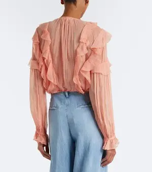 Ulla Johnson Delfina Ruffled Silk Chiffon Blouse