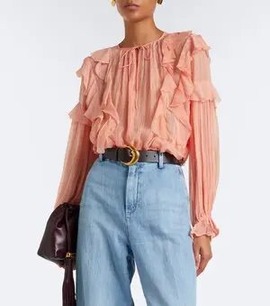Ulla Johnson Delfina Ruffled Silk Chiffon Blouse