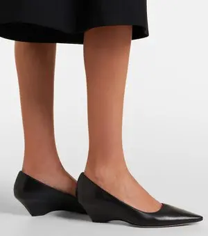 THE ROW Liisa Leather Wedges