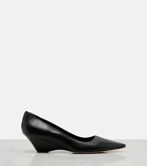 THE ROW Liisa Leather Wedges