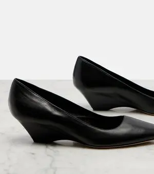 THE ROW Liisa Leather Wedges