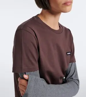 Miu Miu Layered Cotton Jersey T-shirt