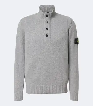 Stone Island Compass Badge Wool-blend Sweater - Grey