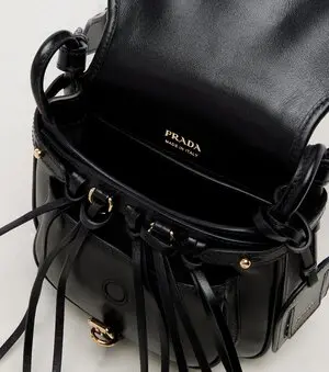 Prada Corsaire Mini Fringed Leather Shoulder Bag