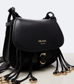 Prada Corsaire Mini Fringed Leather Shoulder Bag