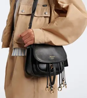 Prada Corsaire Mini Fringed Leather Shoulder Bag