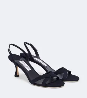 JIMMY CHOO Elsy Suede Slingback Sandals - Blue