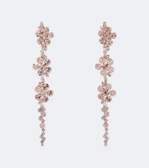 Simone Rocha Floral Crystal-embellished Drop Earrings - Pink