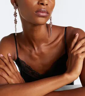 Simone Rocha Floral Crystal-embellished Drop Earrings