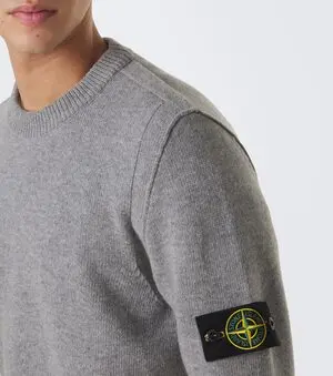 Stone Island Compass Badge Wool-blend Sweater - Grey