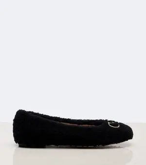 Valentino Garavani Vlogo Teddy Ballet Flats - Black