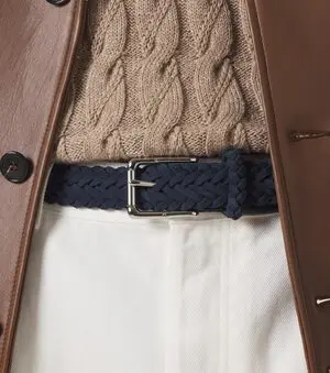 Ralph Lauren Purple Label Braided Suede Belt