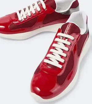 Prada America's Cup Leather-trimmed Sneakers