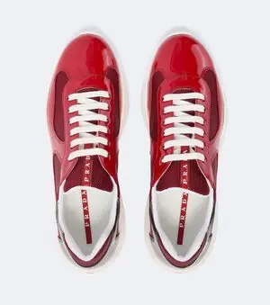 Prada America's Cup Leather-trimmed Sneakers