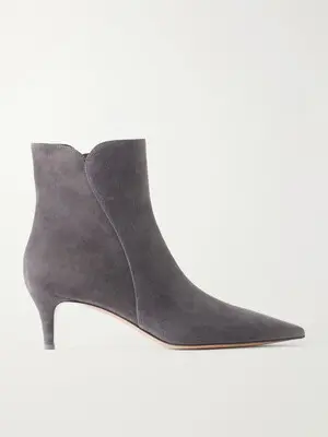 GIANVITO ROSSI Levy 55 Suede Ankle Boots - Gray