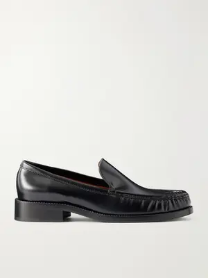 Acne Studios Boafer Debossed Leather Loafers - Black