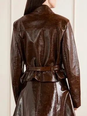 Sportmax Cropped Belted Coated-cotton Jacket