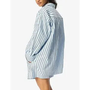 Whistles Striped Oversized Cotton-blend Shirt