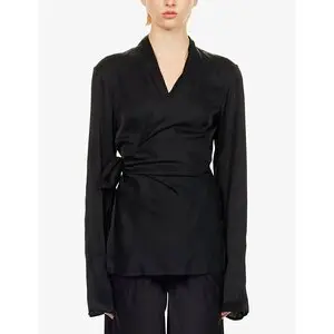 Rick Owens Laura Wrap-round Satin Top