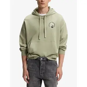 Hugo Branded Matcha Cotton-jersey Hoodie