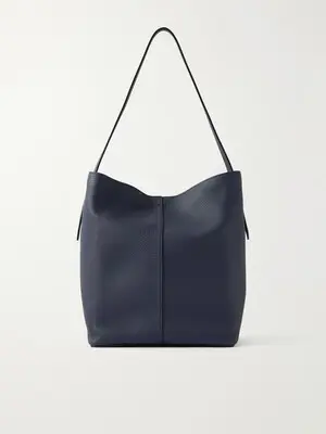 METIER Tilt 22 Textured-leather Shoulder Bag - Blue