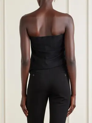 Magda Butrym Appliquéd Cropped Wool-blend Bustier Top