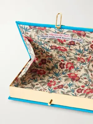 OLYMPIA LE-TAN Lettres De Capri" Embroidered Book Clutch - Blue