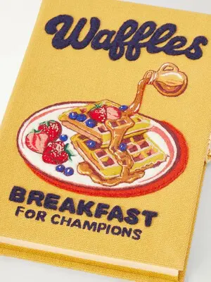 OLYMPIA LE-TAN Waffles: Breakfast For Champions" Embroidered Book Clutch - Orange