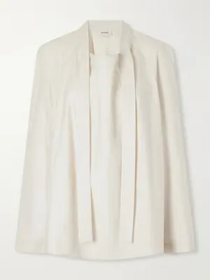 LEMAIRE Ascot Cotton And Silk-blend Shirt - Neutrals