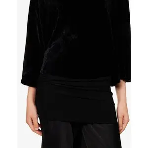 Rick Owens Long-sleeve Draped Velvet Silk-blend Top