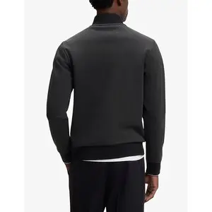 BOSS Funnel-neck Zip-up Cotton Sweatshirt