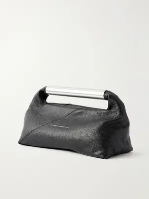 MAISON MARGIELA Japanese Textured Leather Clutch With Metal Top Handle