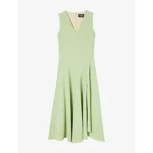 Whistles Checked Asymmetric Cotton Midi Dress - Multi-coloured