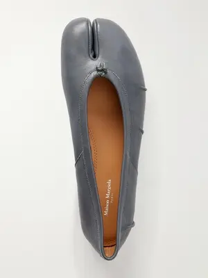 MAISON MARGIELA Tabi Split-toe Textured Leather Ballet Flats