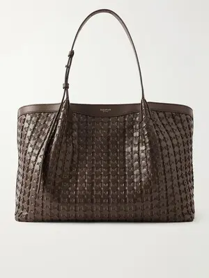 SERAPIAN Secret Mosaico Leather Tote - Brown