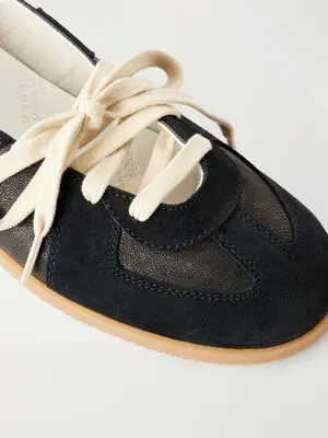 MAISON MARGIELA Replica Leather And Suede Trimmed Ballerina Sneakers