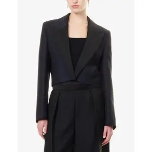 ROHE FRAMES Cropped Peak-lapel Wool Blazer