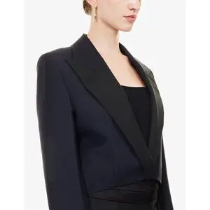 ROHE FRAMES Cropped Peak-lapel Wool Blazer