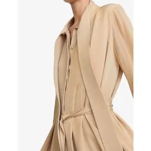 REISS Iman Tie-neck Woven Mini Dress