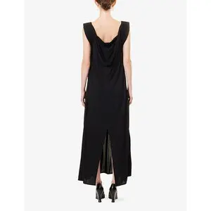 Bottega Veneta Draped Jersey Maxi Dress - Double Black
