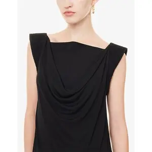 Bottega Veneta Draped Jersey Maxi Dress - Double Black