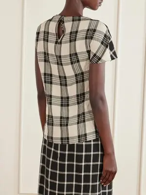 Erdem Crushed Window Checked Georgette Tank