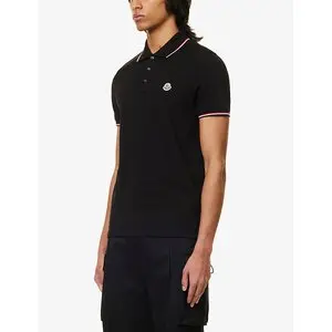 Moncler Brand-patch Split-hem Cotton-piqué Polo Shirt