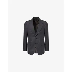 TOM FORD Shelton Overcheck Single-breasted Wool Jacket