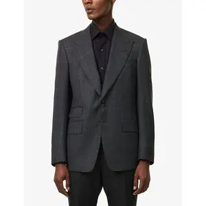 TOM FORD Shelton Overcheck Single-breasted Wool Jacket