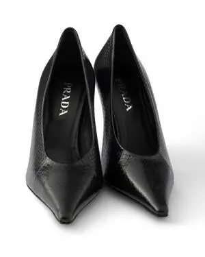 Prada Ayers Leather Pointy Toe Pumps